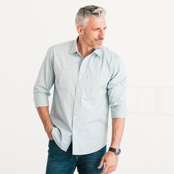 Men's Utility Shirt - Craftsman in Pale Blue Twill | Batch
