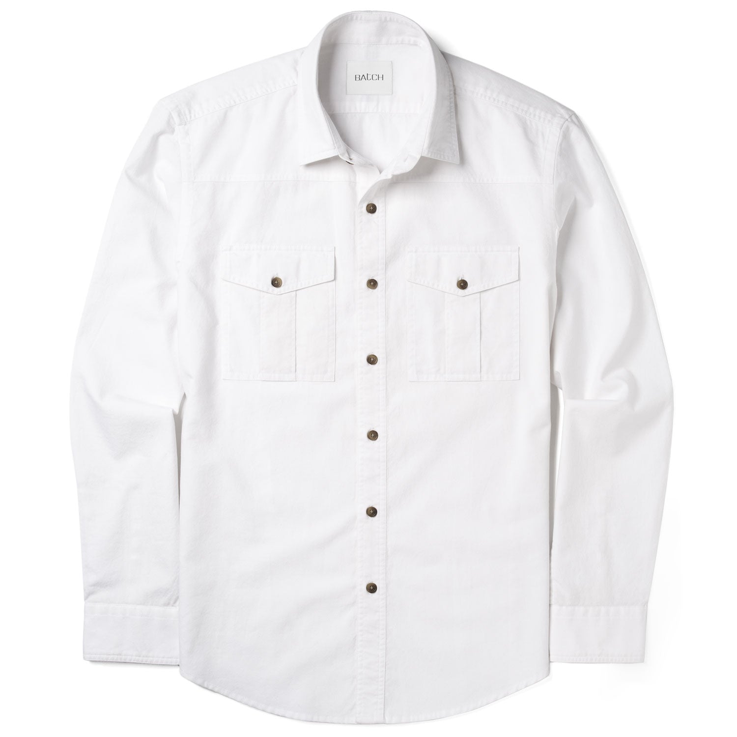 Men's Utility Shirt - Curator in Pure White Oxford | Batch