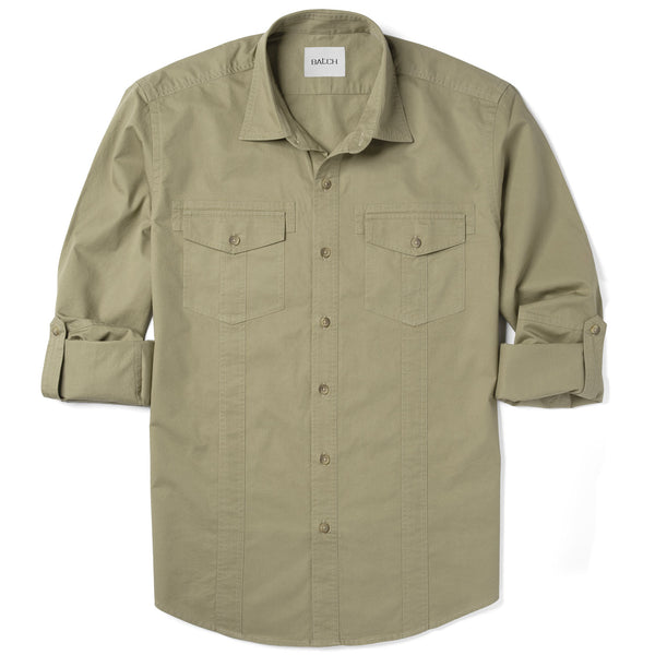 Men's Utility Shirt - Explorer In Light Fatigue Cotton Twill | Batch