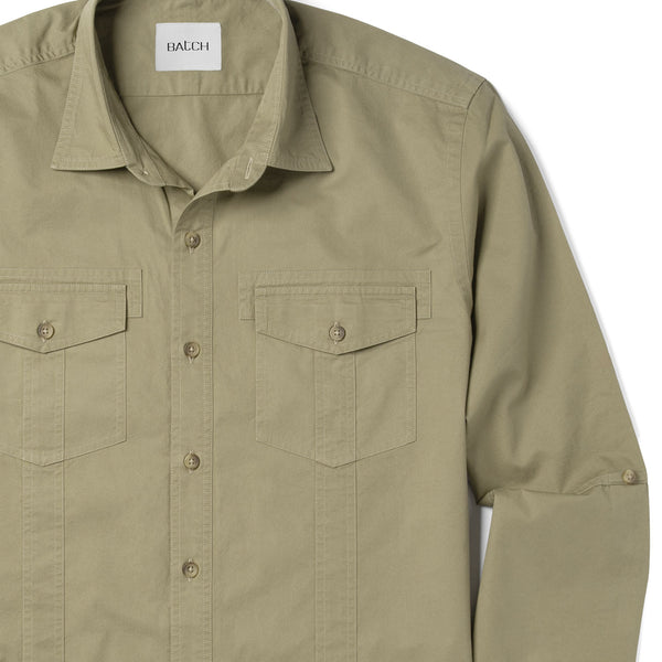 Men's Utility Shirt - Explorer In Light Fatigue Cotton Twill | Batch