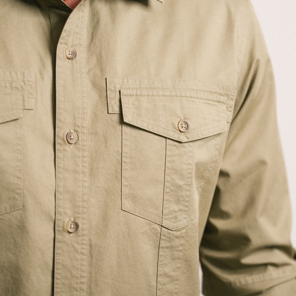 Men's Utility Shirt - Explorer In Light Fatigue Cotton Twill | Batch