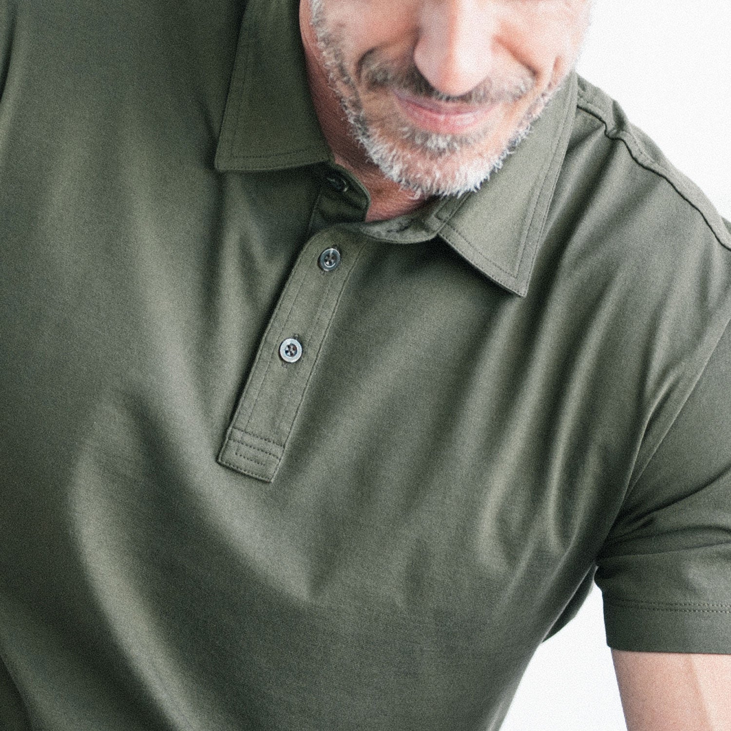 Men's Essential Polo - Short Sleeve in Olive Green Cotton Jersey | Batch
