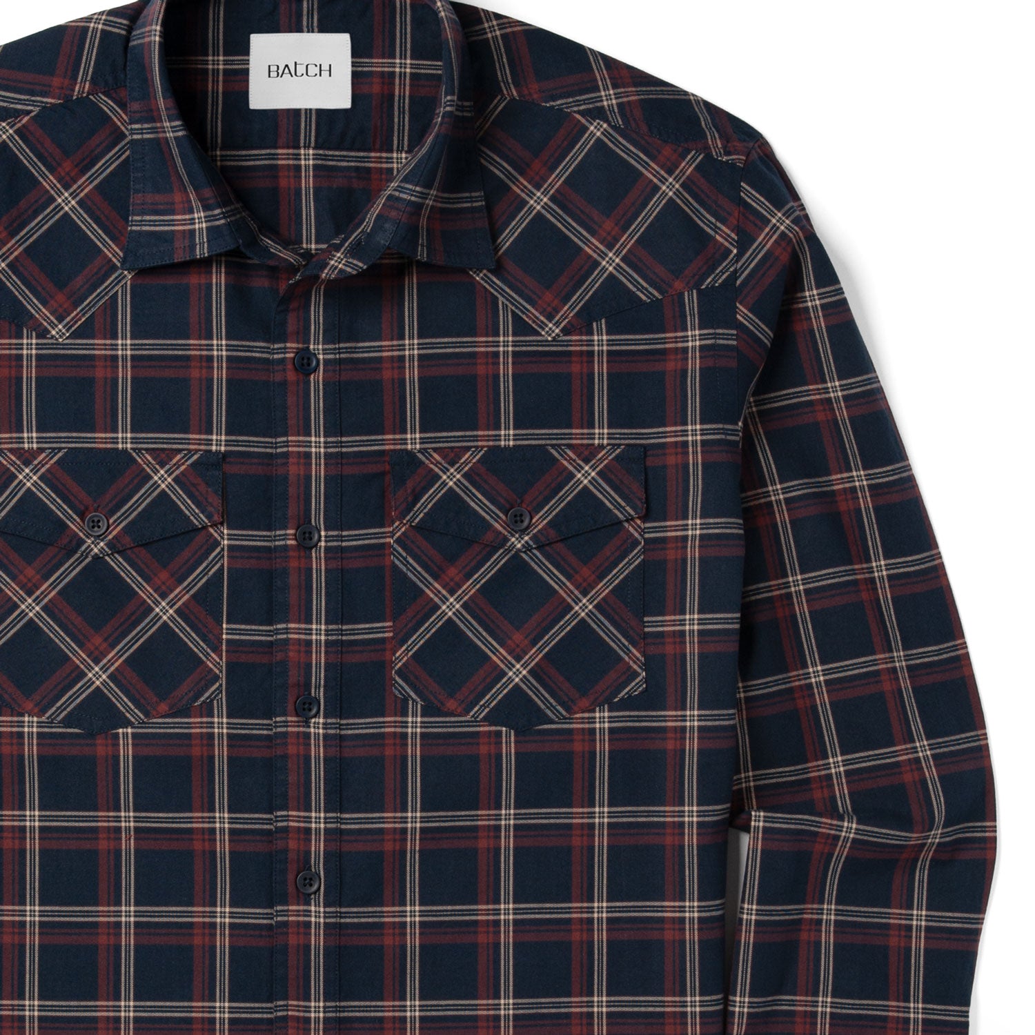 Men's Utility Shirt - Maker In Light Blue Oxford Plaid | Batch