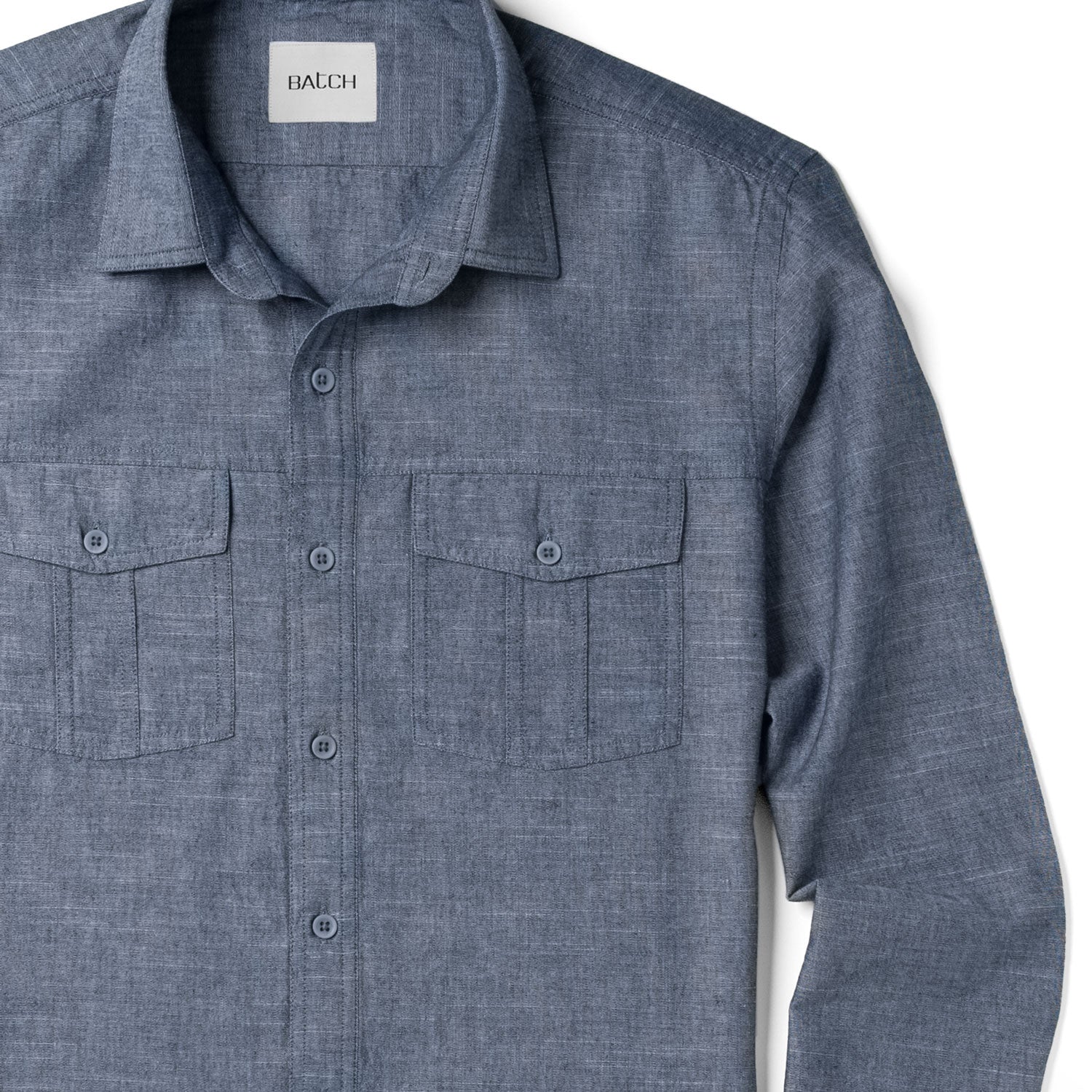 Men's Utility Shirt - Primer in Navy Blue Slub Chambray | Batch