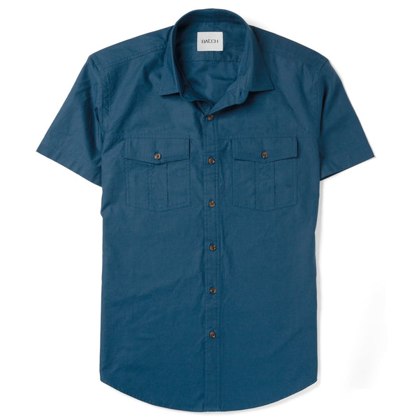 Men's Short Sleeve Utility Shirt - Primer in Cobalt Blue | Batch