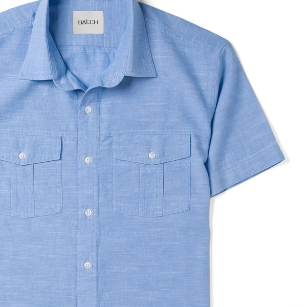 Men's Short Sleeve Utility Shirt - Primer in Classic Blue | Batch