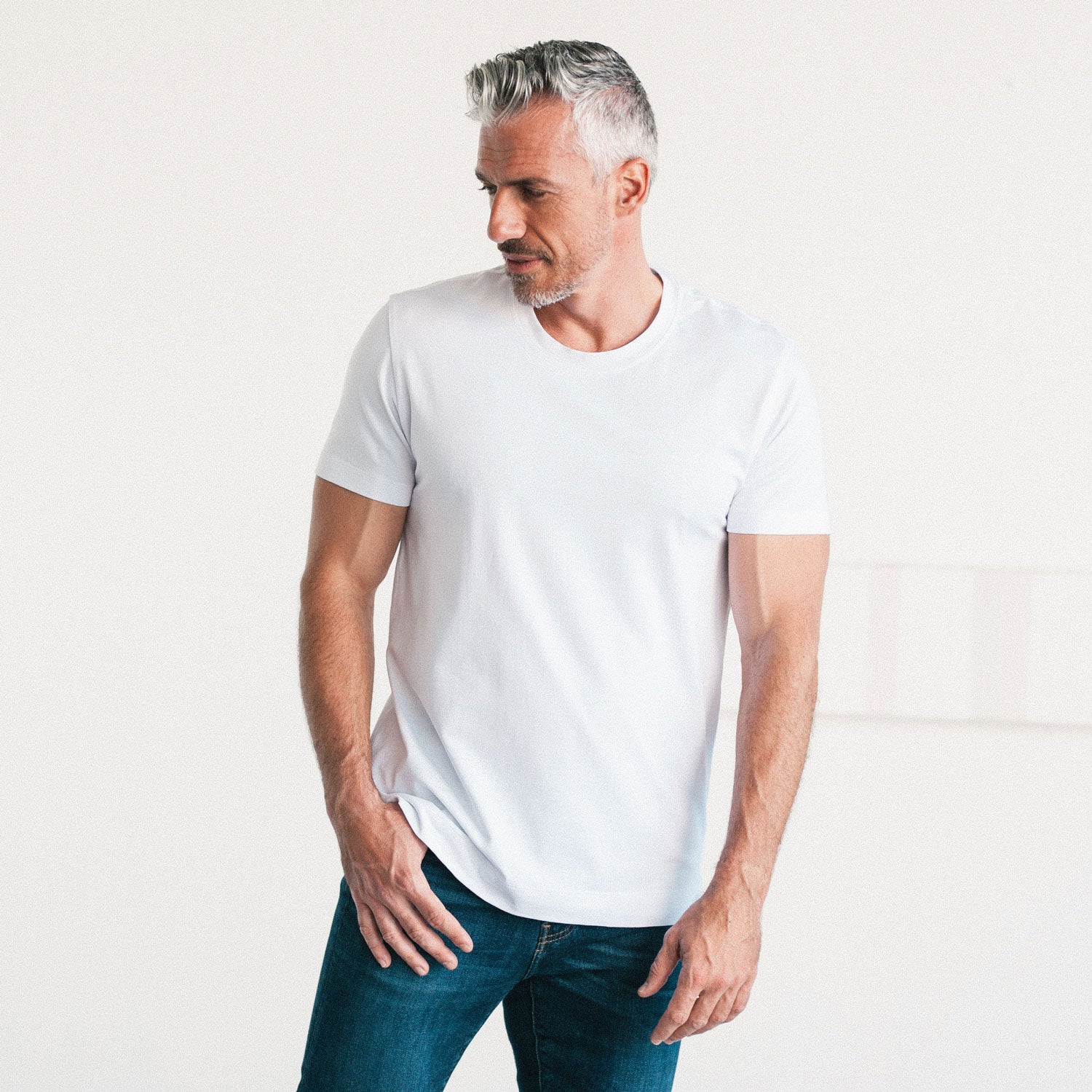 Men's Core T-Shirt - Short Sleeve in White Cotton Jersey | Batch