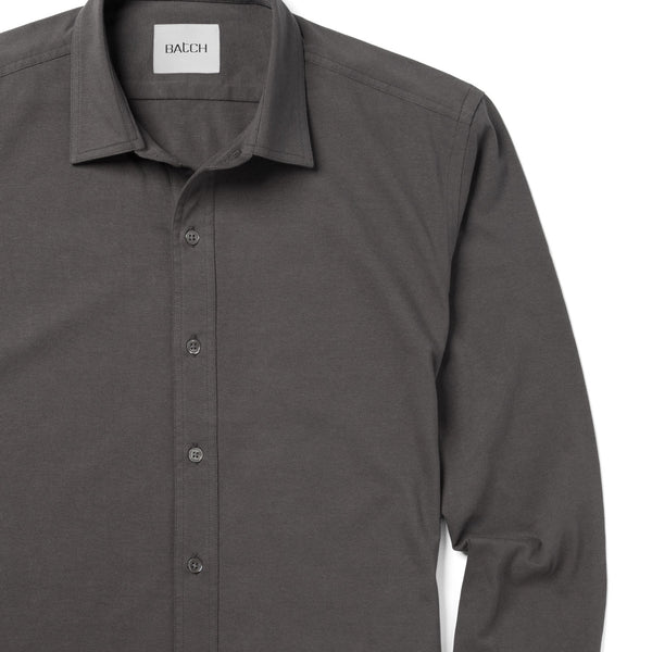 Men's Casual Button Down Shirt in Gray Cotton Jersey | Batch